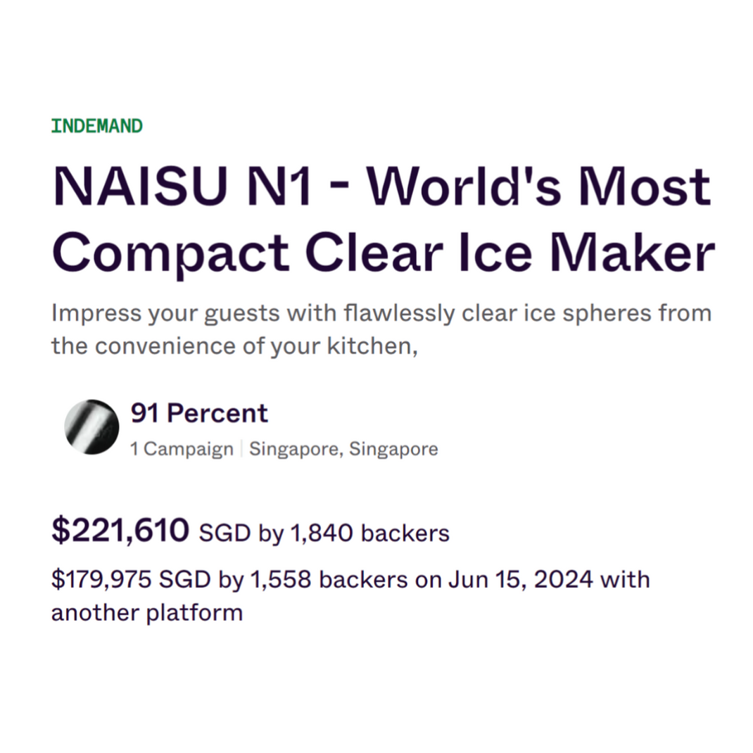 NAISU - World's Most Compact Clear Ice Maker